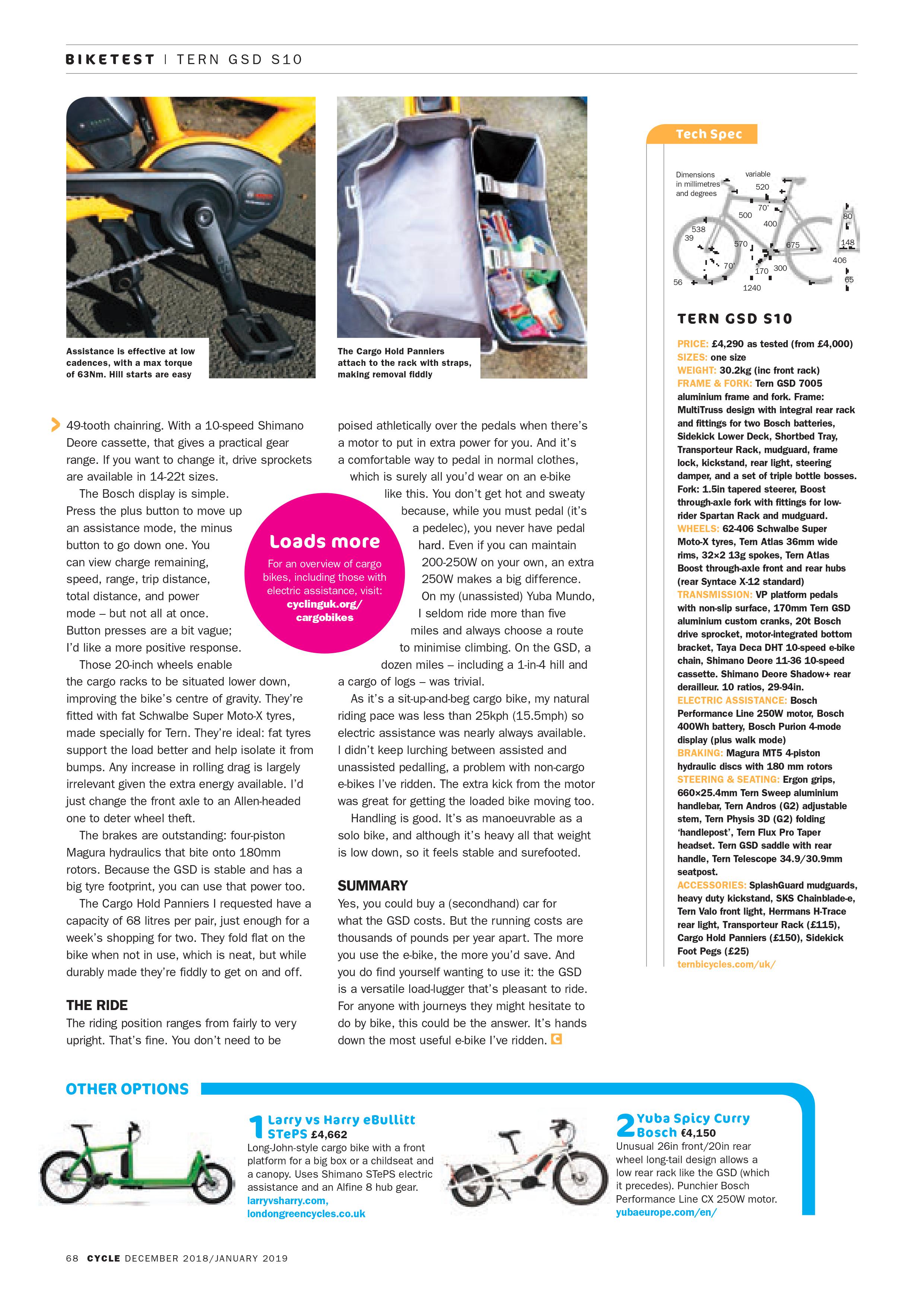 £4,000 cargo e-bike: Tern GSD S10 | Tern Bicycles